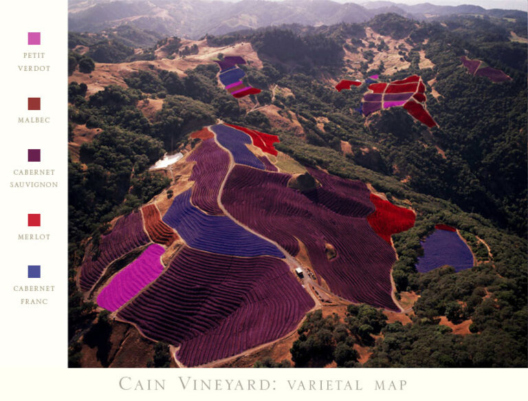 Cain Vineyard Varietal Map - Cain Vineyard & Winery
